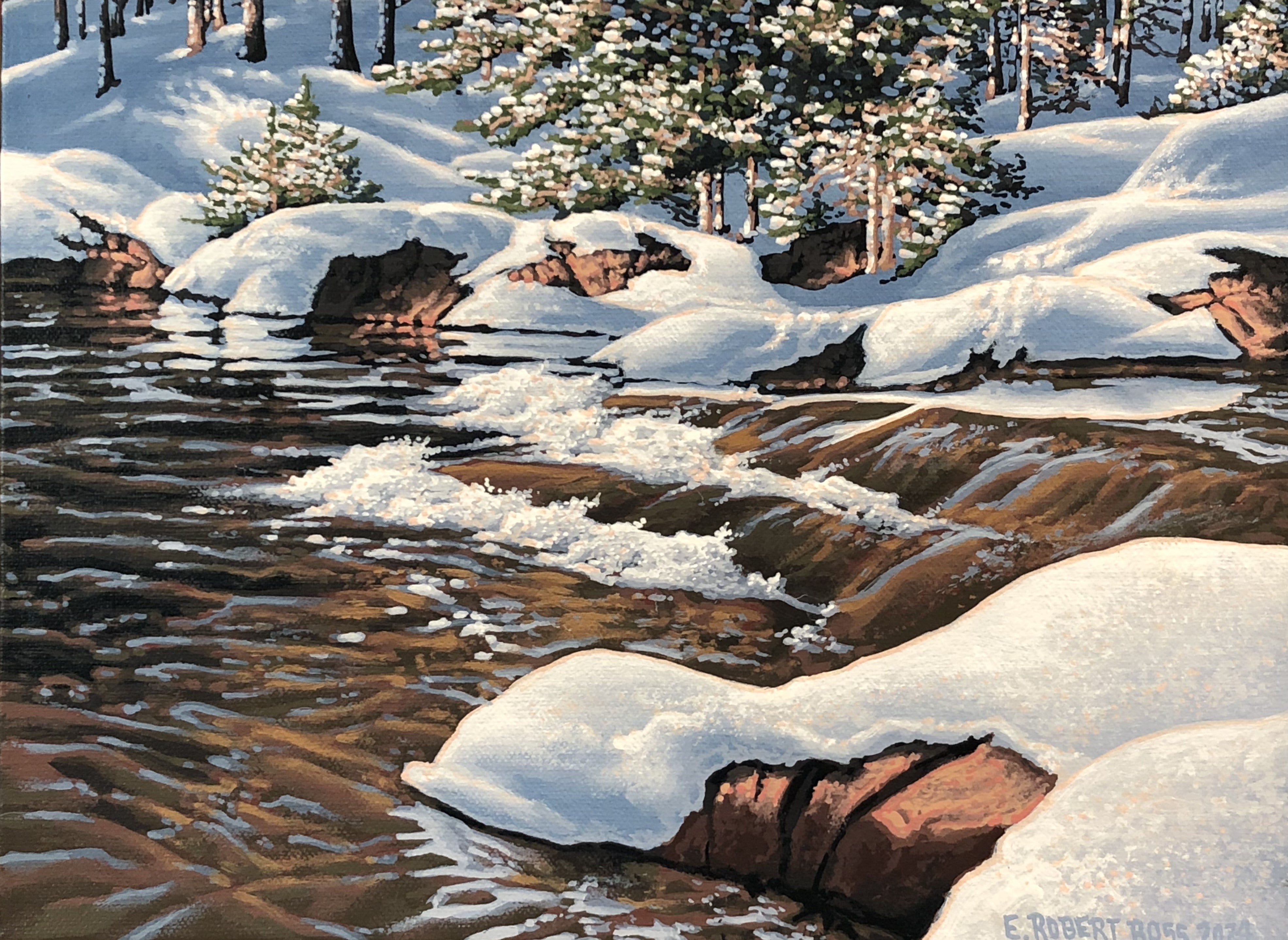 E. Robert Ross - Winter Stream, Killarney – AGH Art Sales + Services