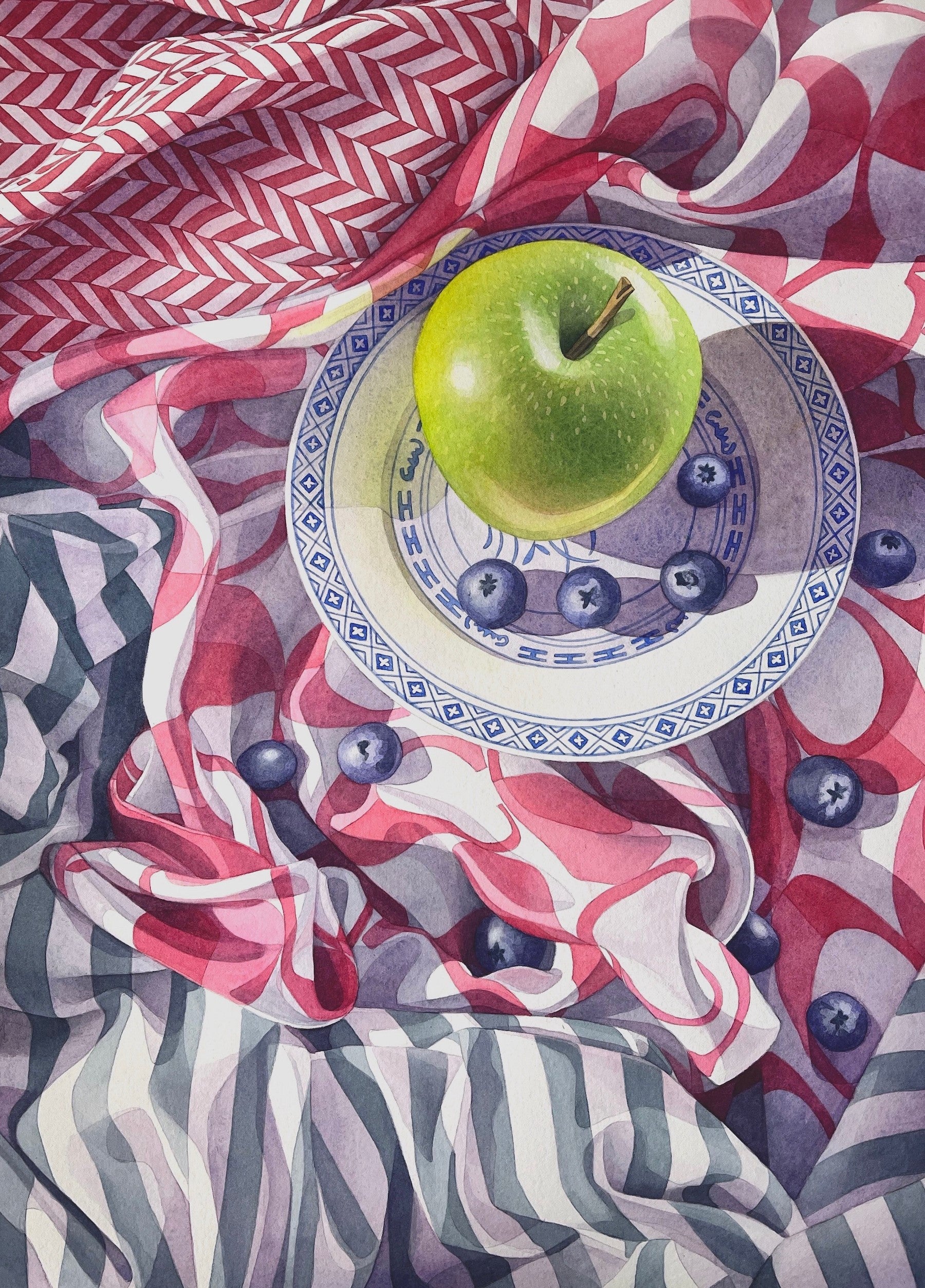 Liane Bedard - Green Apple and Blueberries – AGH Art Sales + Services