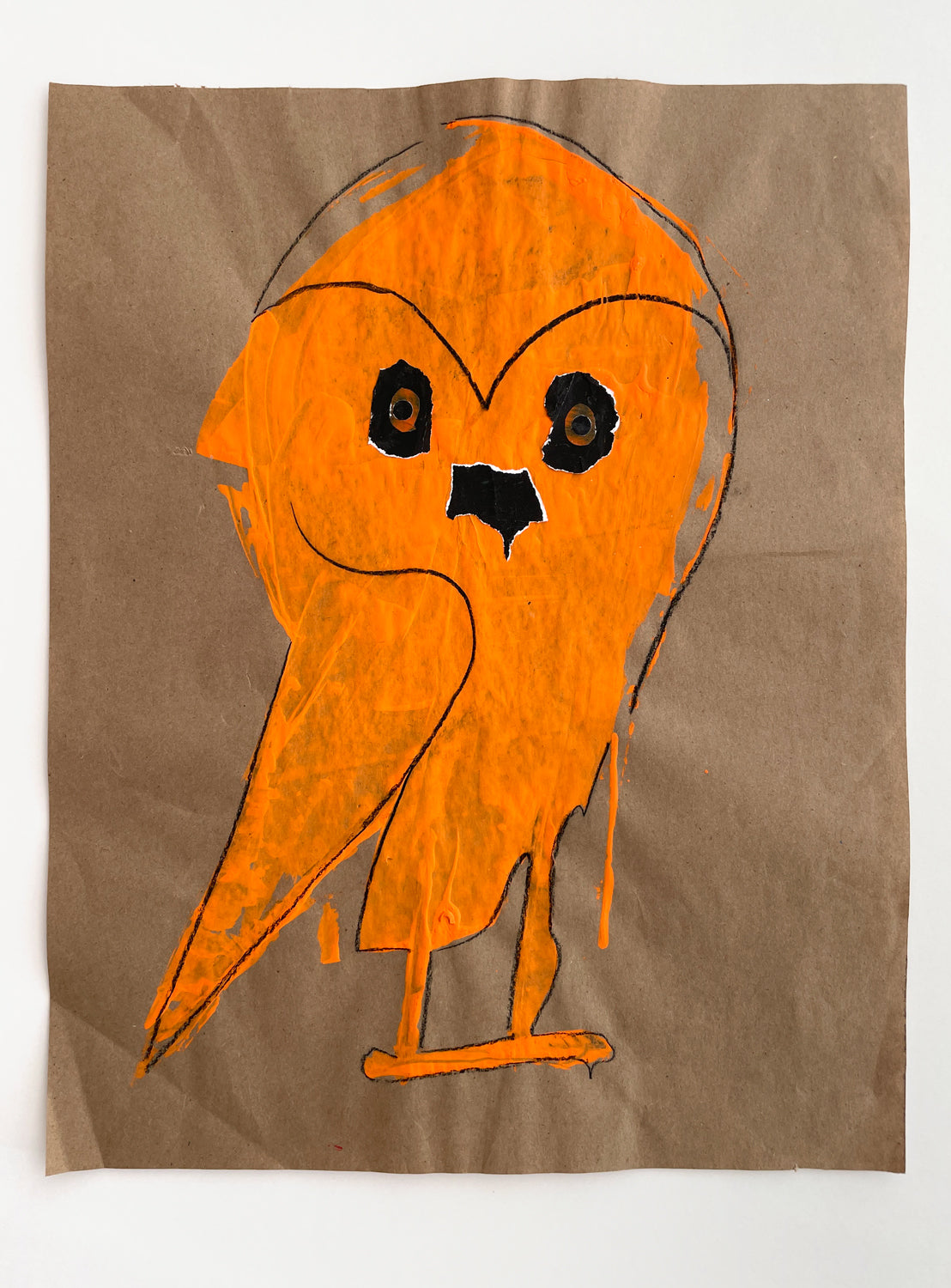 Nathan Eugene Carson - Orange Owl – AGH Art Sales + Services